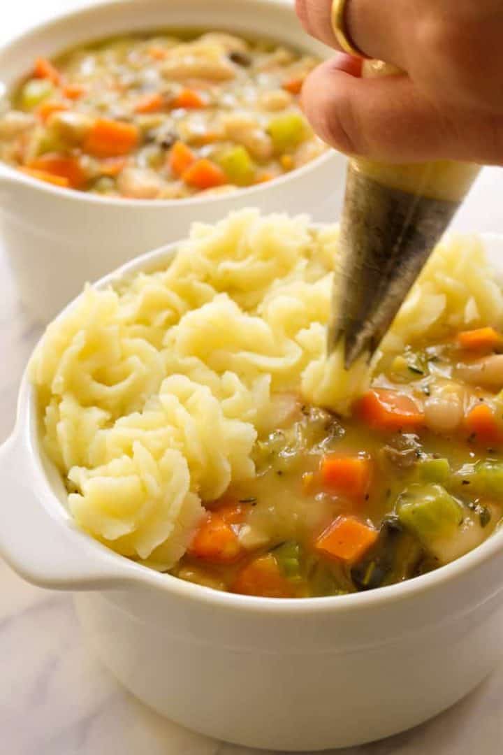 Vegan Pot Pie with Mashed Potato Crust - The Stingy Vegan