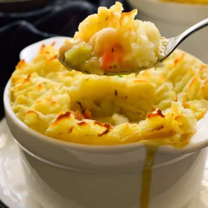 Vegan Pot Pie with Mashed Potato Crust - The Stingy Vegan